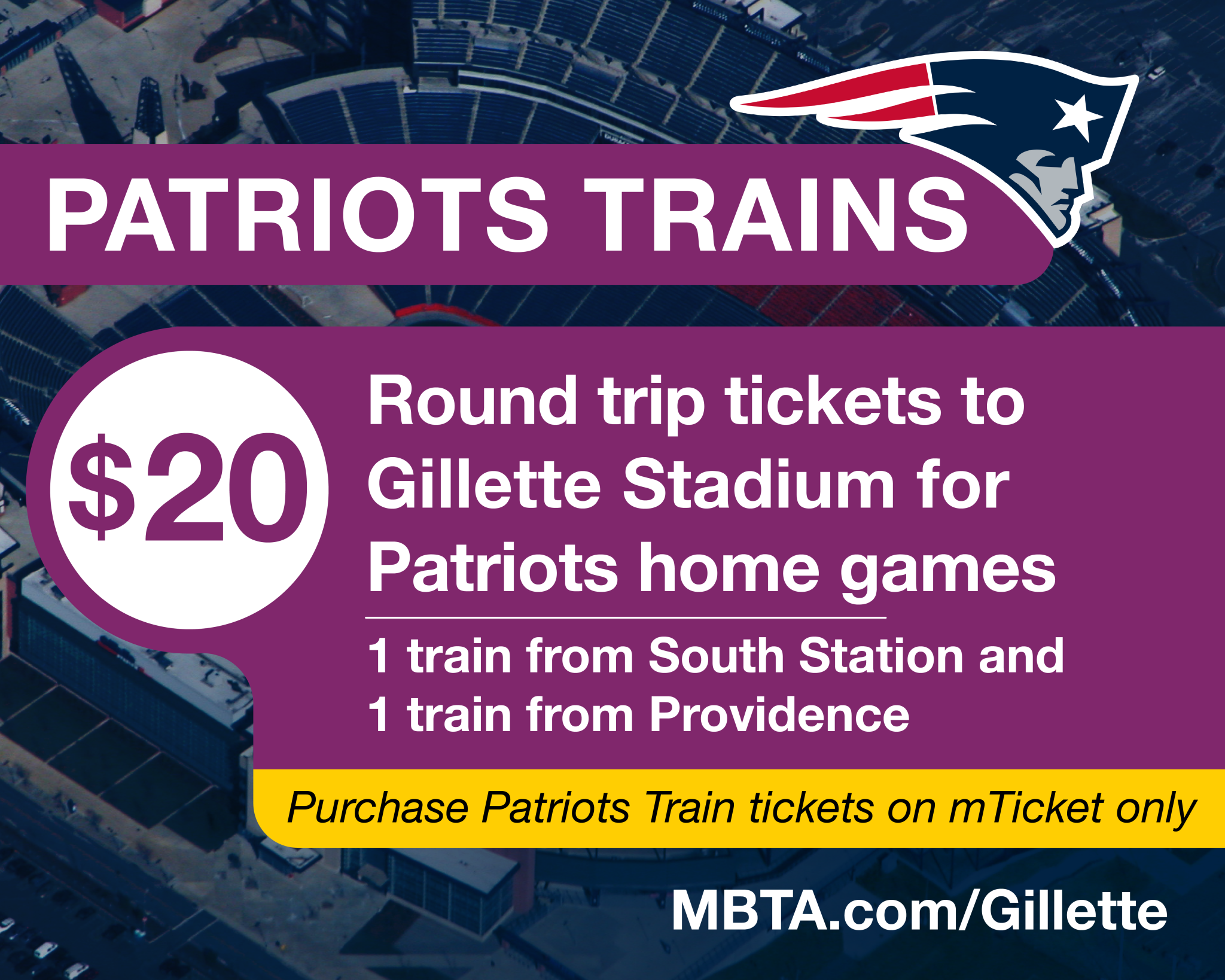 Patriots Games & Event Trains to Gillette